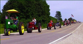 Take an old-fashioned tractor ride though the bluebonnets