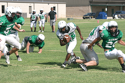 Burnet, Faith football teams practice in full pads