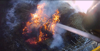 Controlled burn in Joppa sparks hay bale blaze